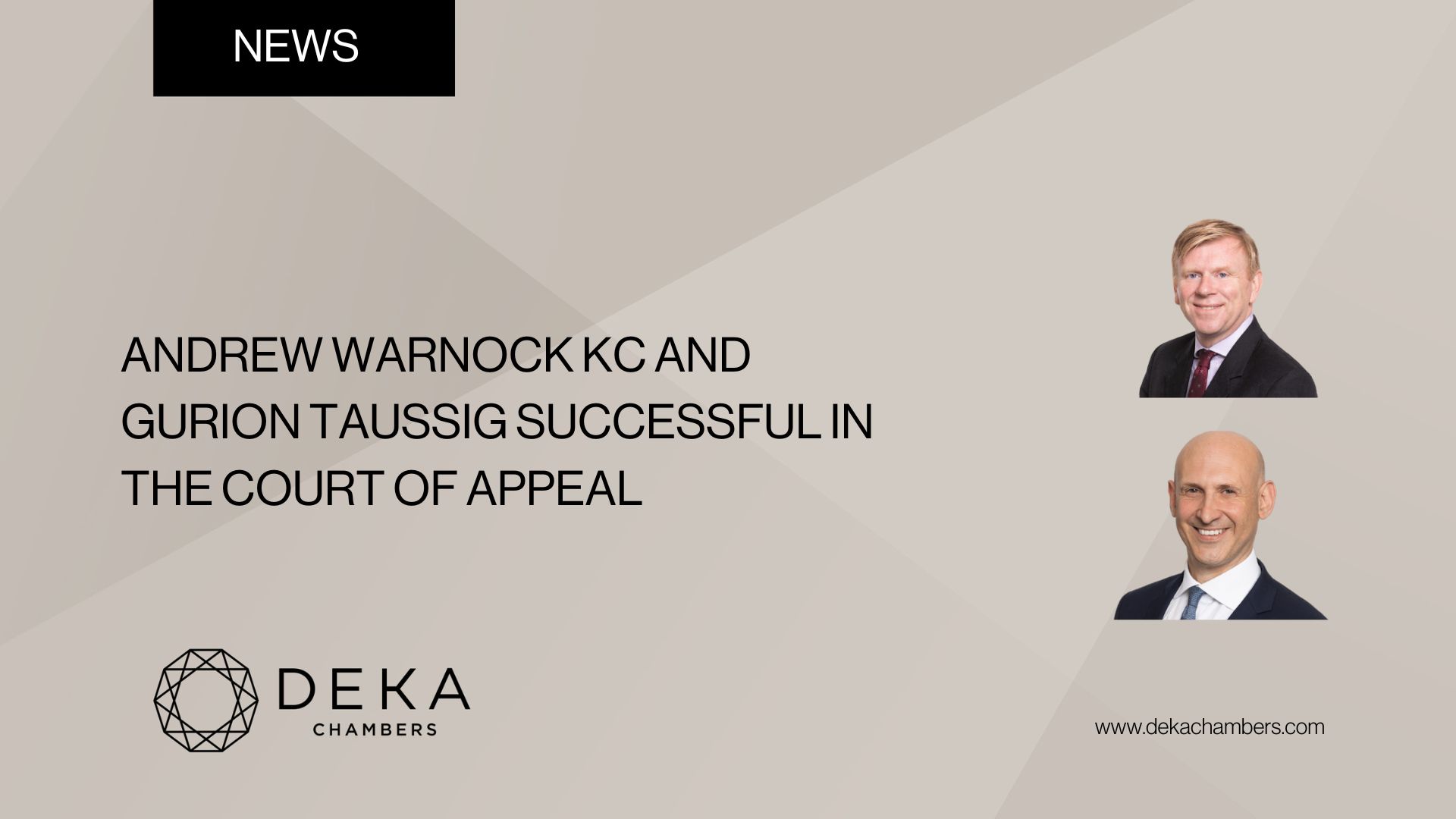 Andrew Warnock KC and Gurion Taussig successful in the Court of Appeal ...